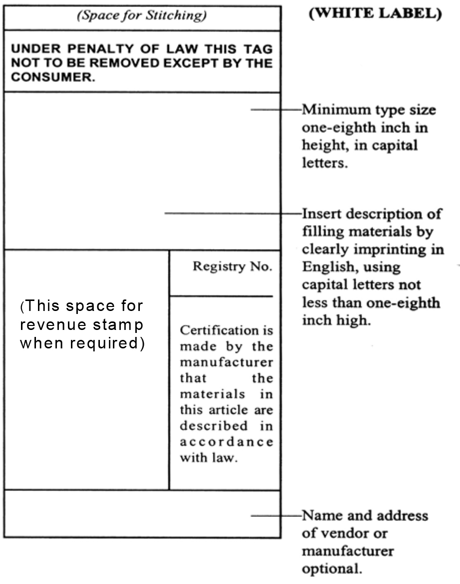 California Furniture Law Labels | Print San Diego